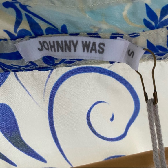 Johnny Was | Tops | Johnny Was Farrow Seline Silk Blouse Floral Blue Sz ...